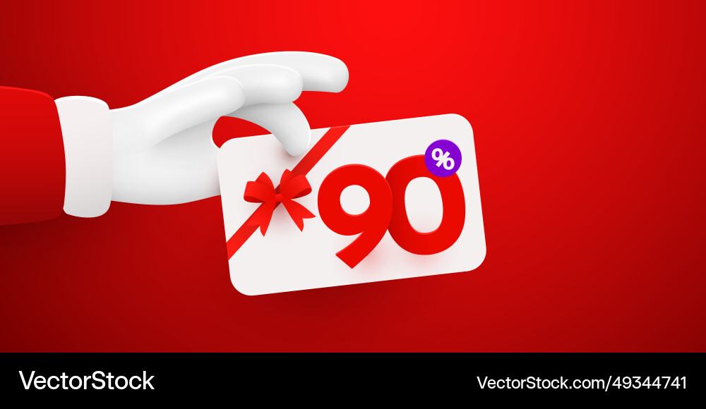 90 percent off sale discount composition Vector Image