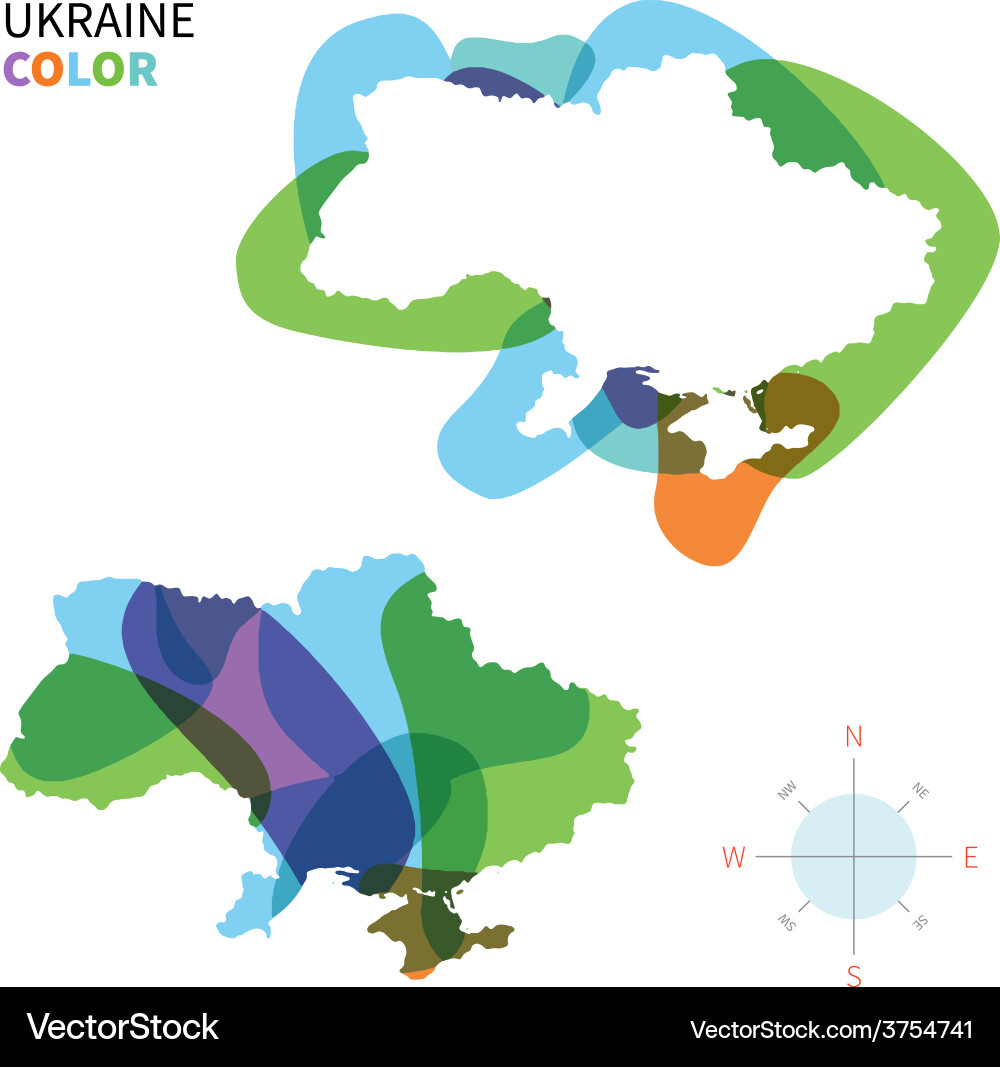 Abstract color map of ukraine Royalty Free Vector Image