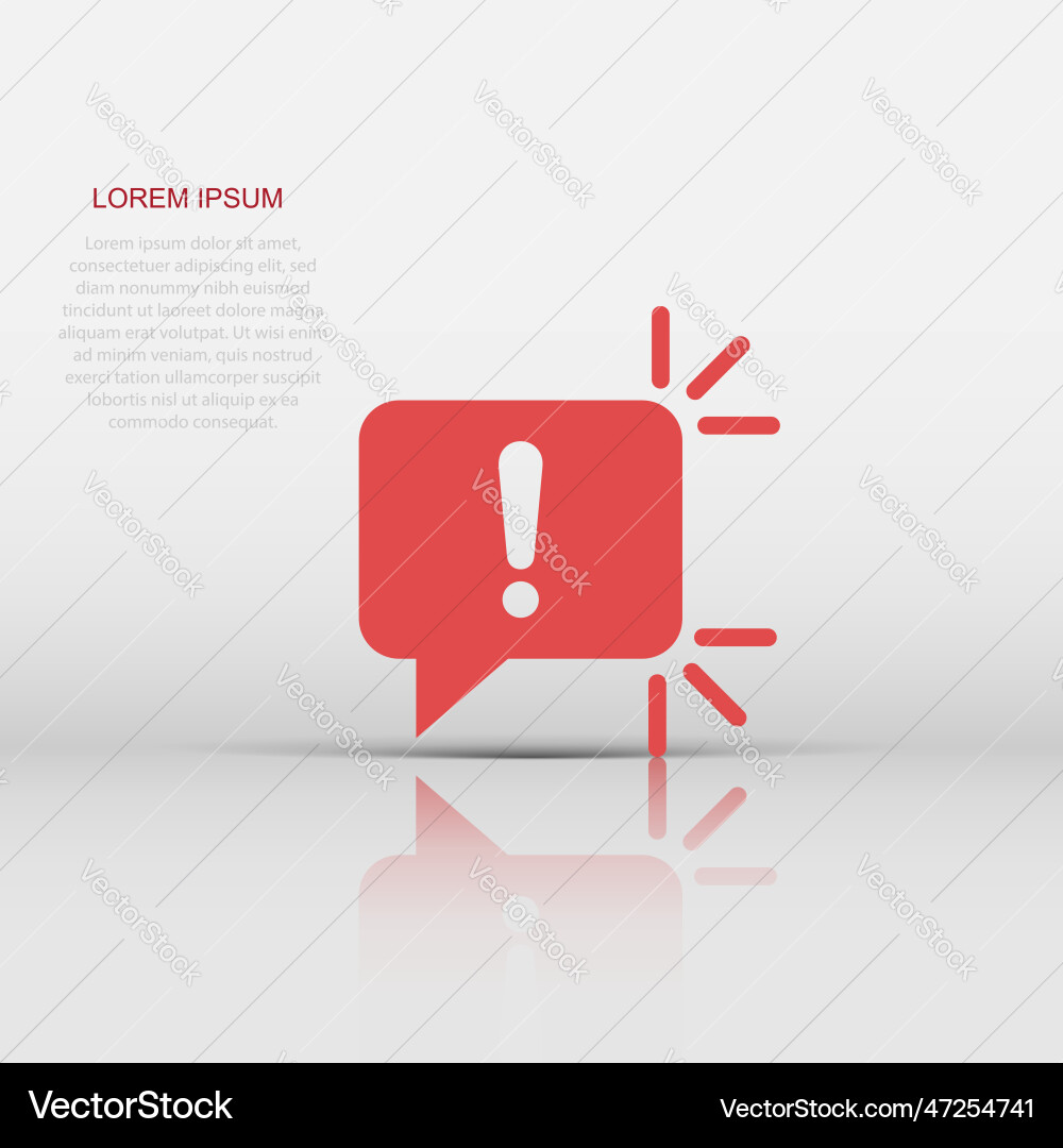 Attention sign icon in flat style warning banner Vector Image