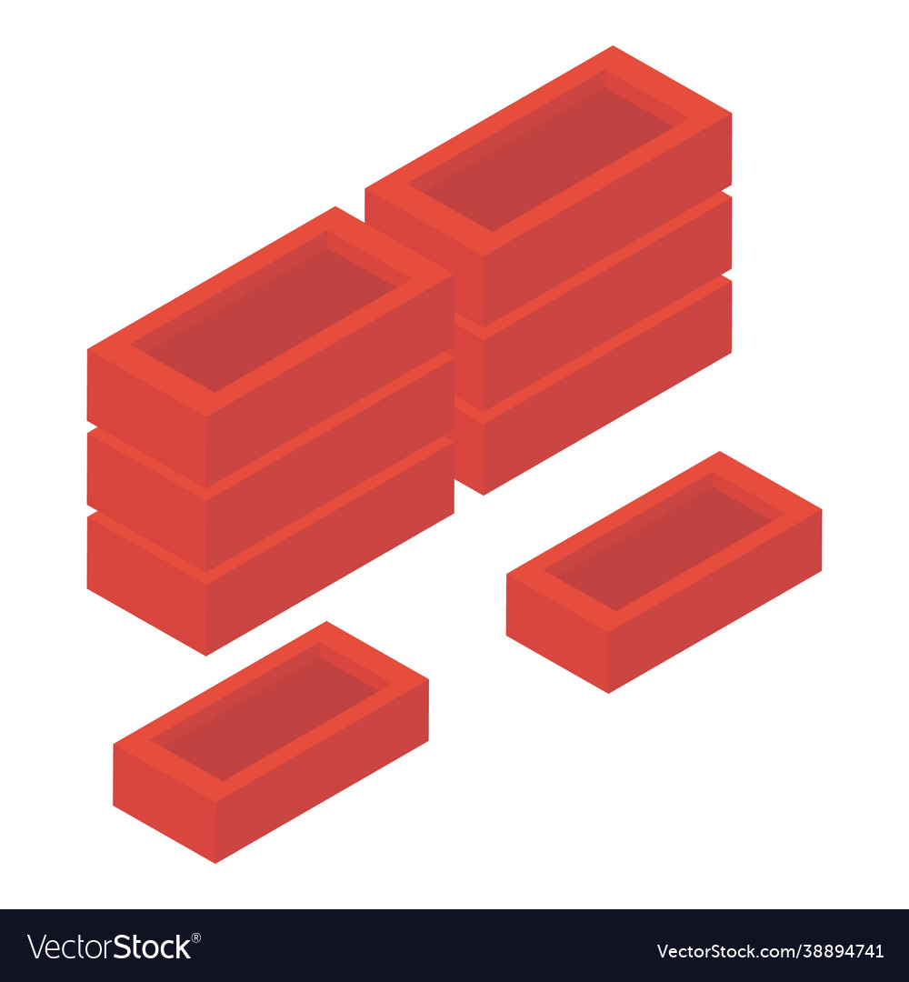 Bricks isometric Royalty Free Vector Image - VectorStock