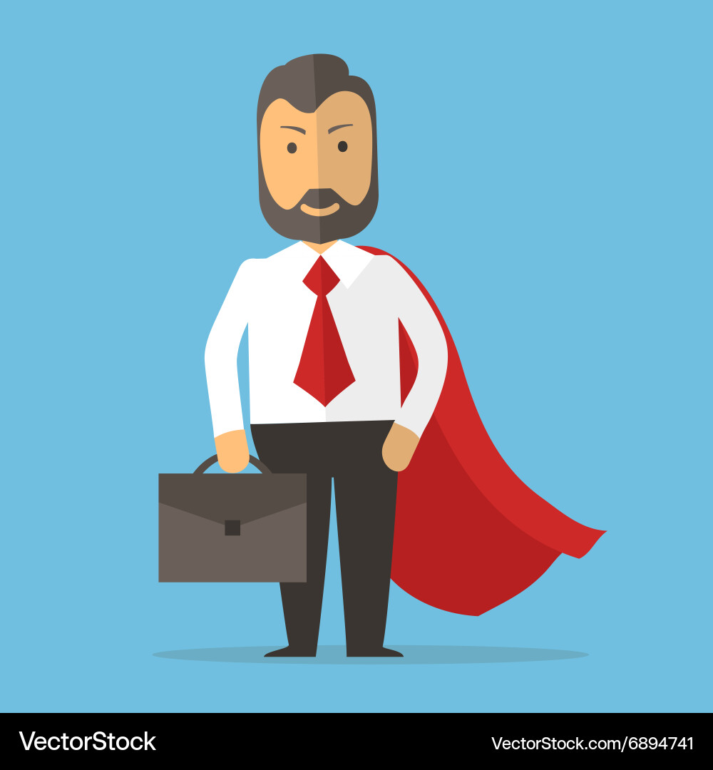 Businessman superhero concept cartoon Royalty Free Vector