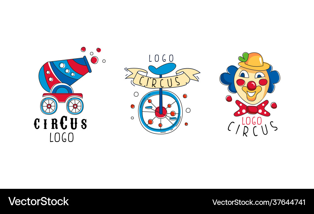 Circus logo collection carnival and show Vector Image