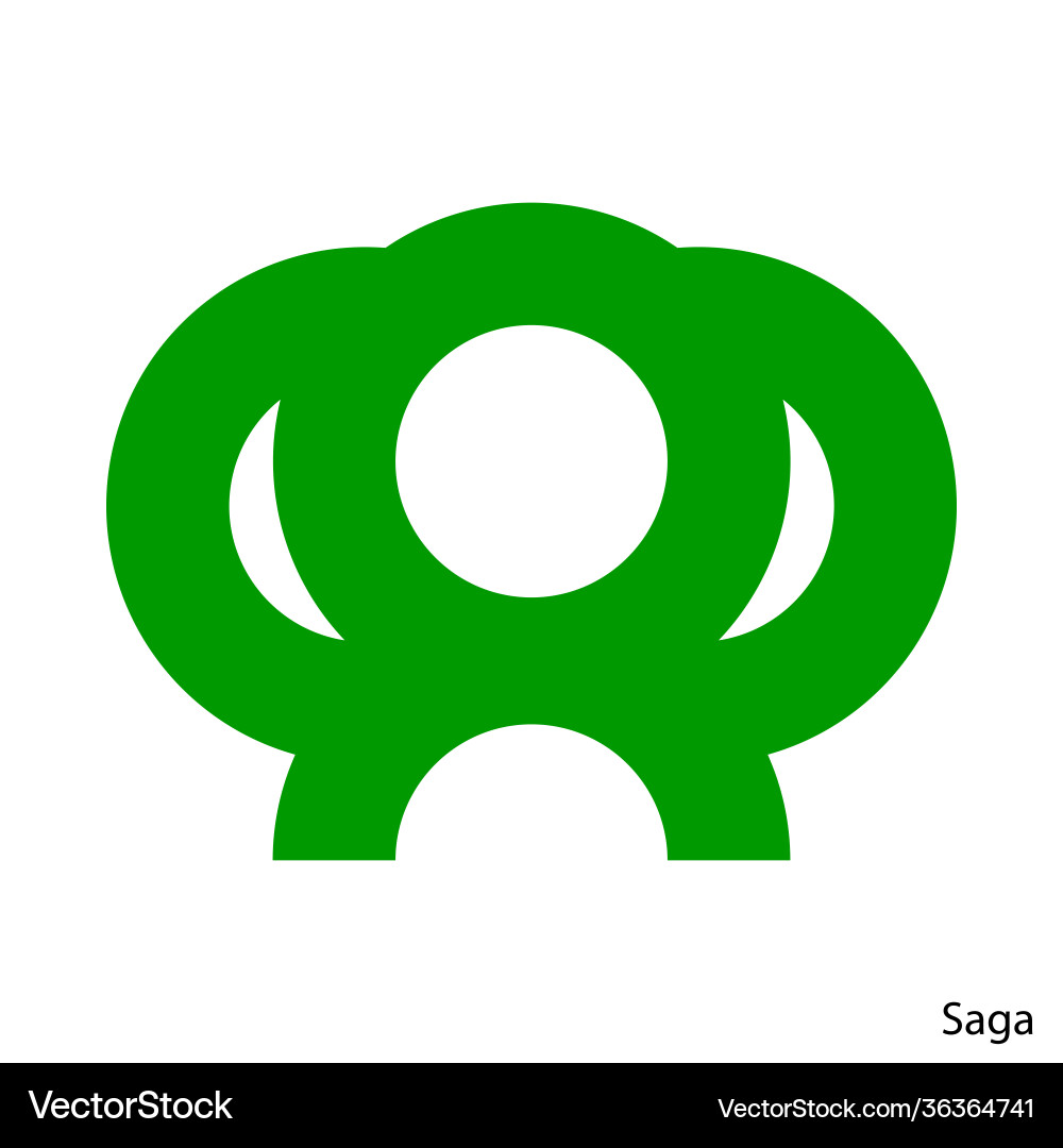Coat arms saga is a japan prefecture emblem Vector Image