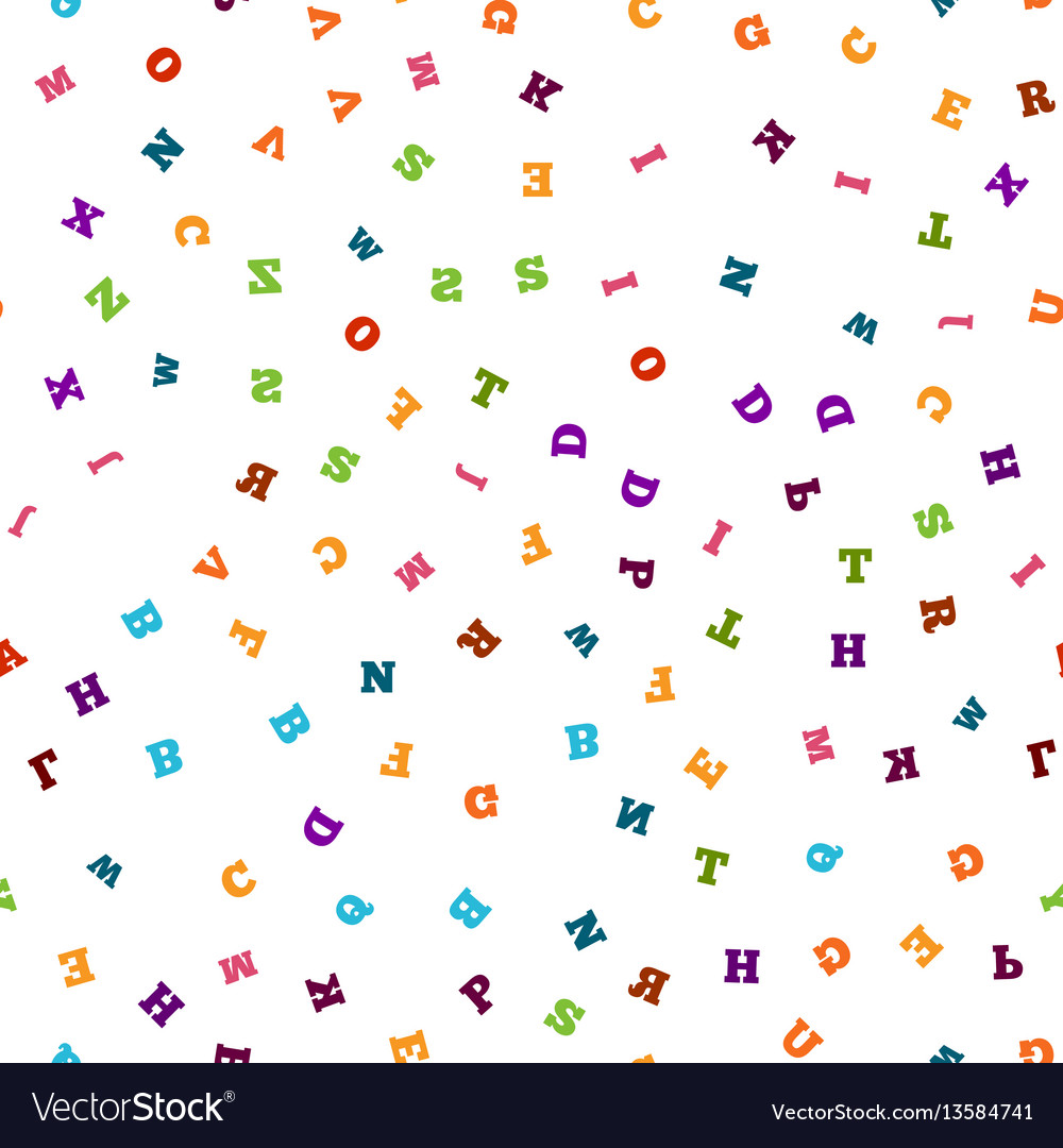 Colorful letter seamless pattern on white Vector Image Colorful letter seamless pattern on white Vector Image