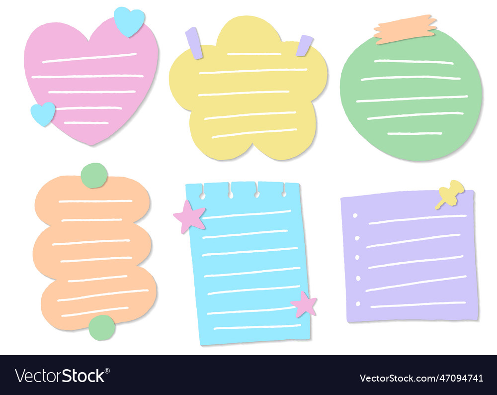 Cute pastel memo abstract heart circle flower Vector Image Cute pastel memo abstract heart circle flower Vector Image