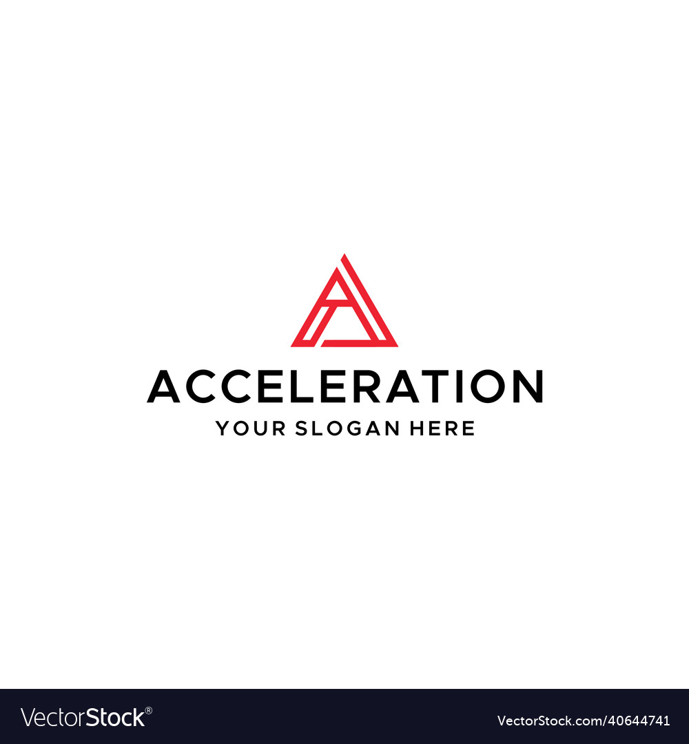 Flat letter mark initial acceleration logo design Vector Image