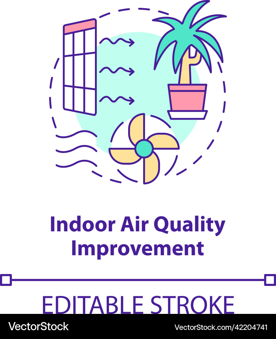 Indoor air quality improvement concept icon Vector Image