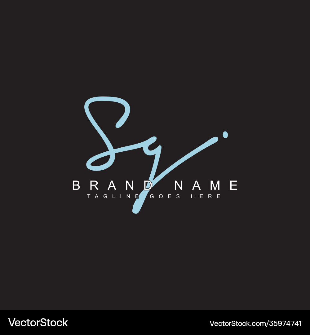 Initial letter sg logo - hand drawn signature Vector Image