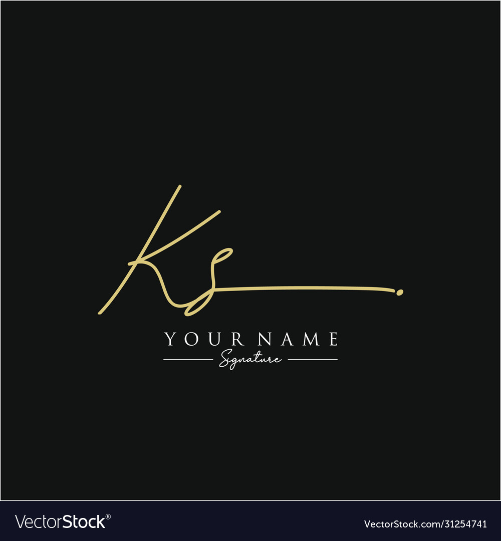 Letter ks signature logo template Royalty Free Vector Image
