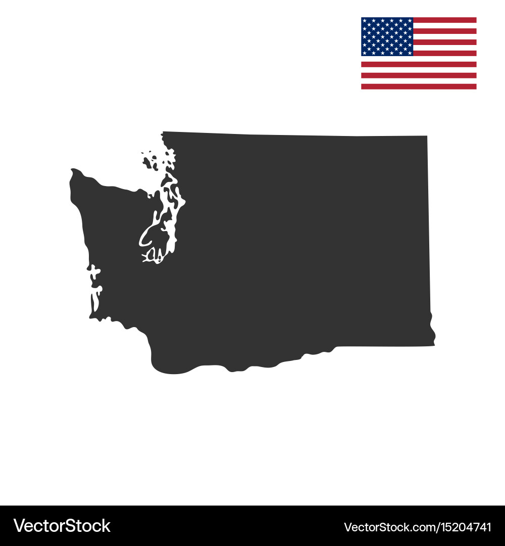 Map of the us state washington Royalty Free Vector Image