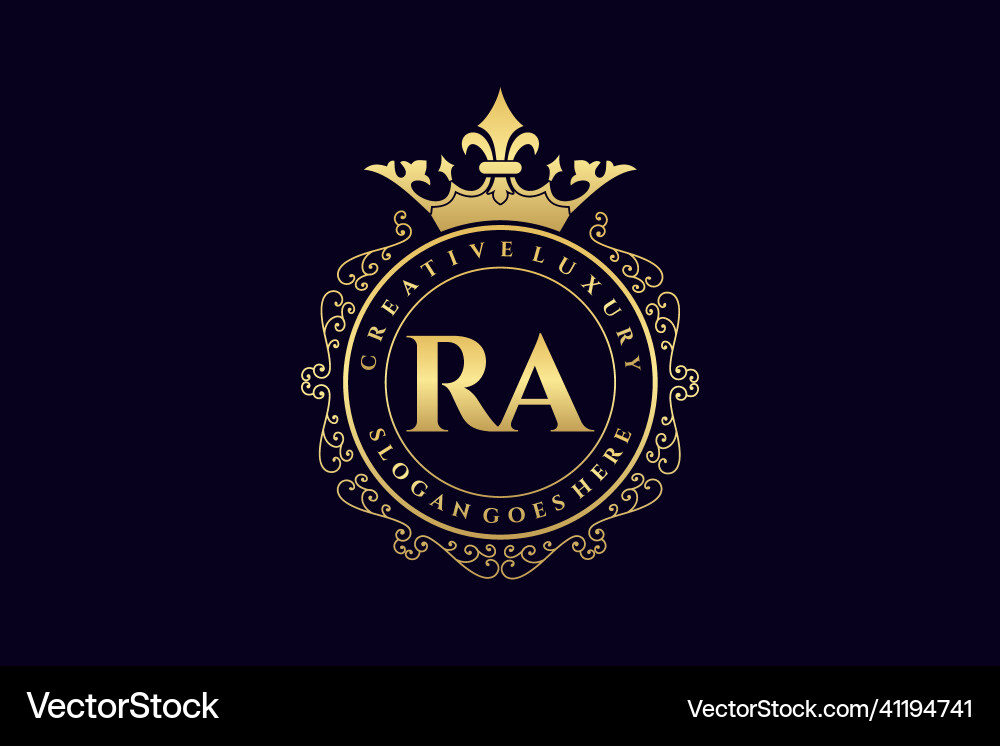 Ra initial letter luxury calligraphic feminine Vector Image