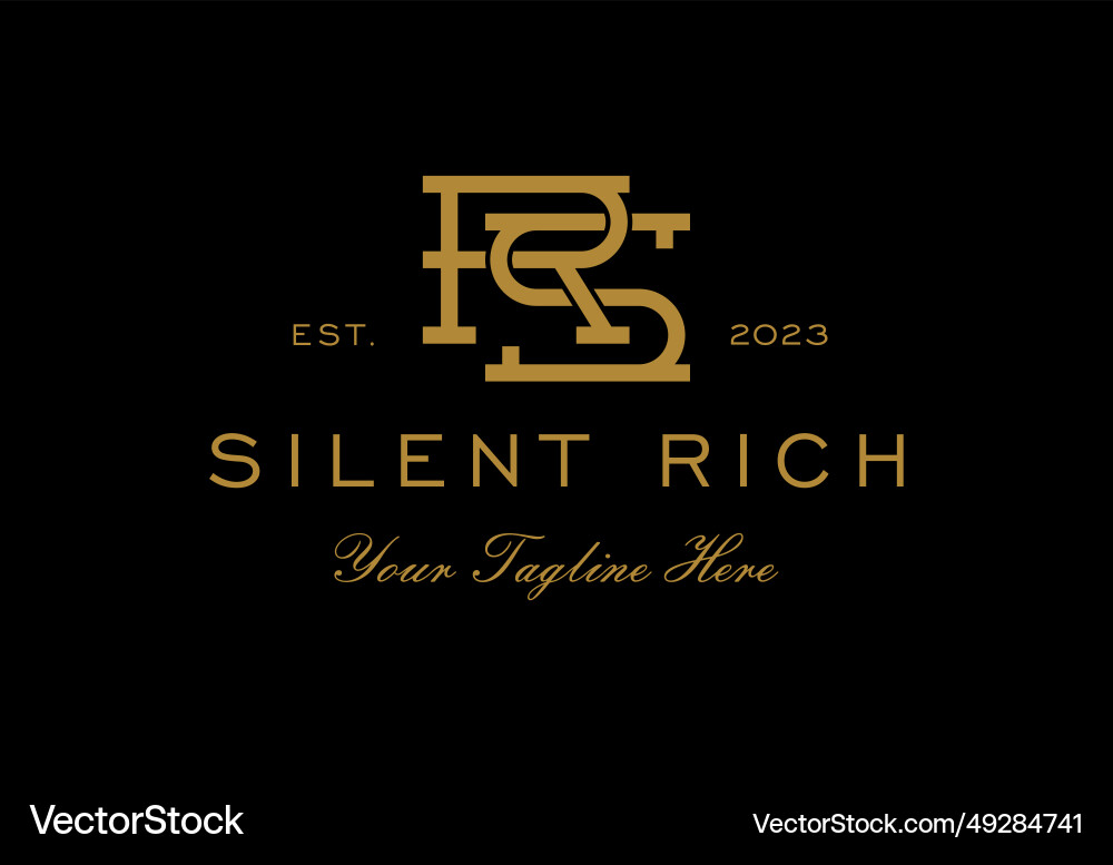 Simple and luxury letter rs logo design Royalty Free Vector