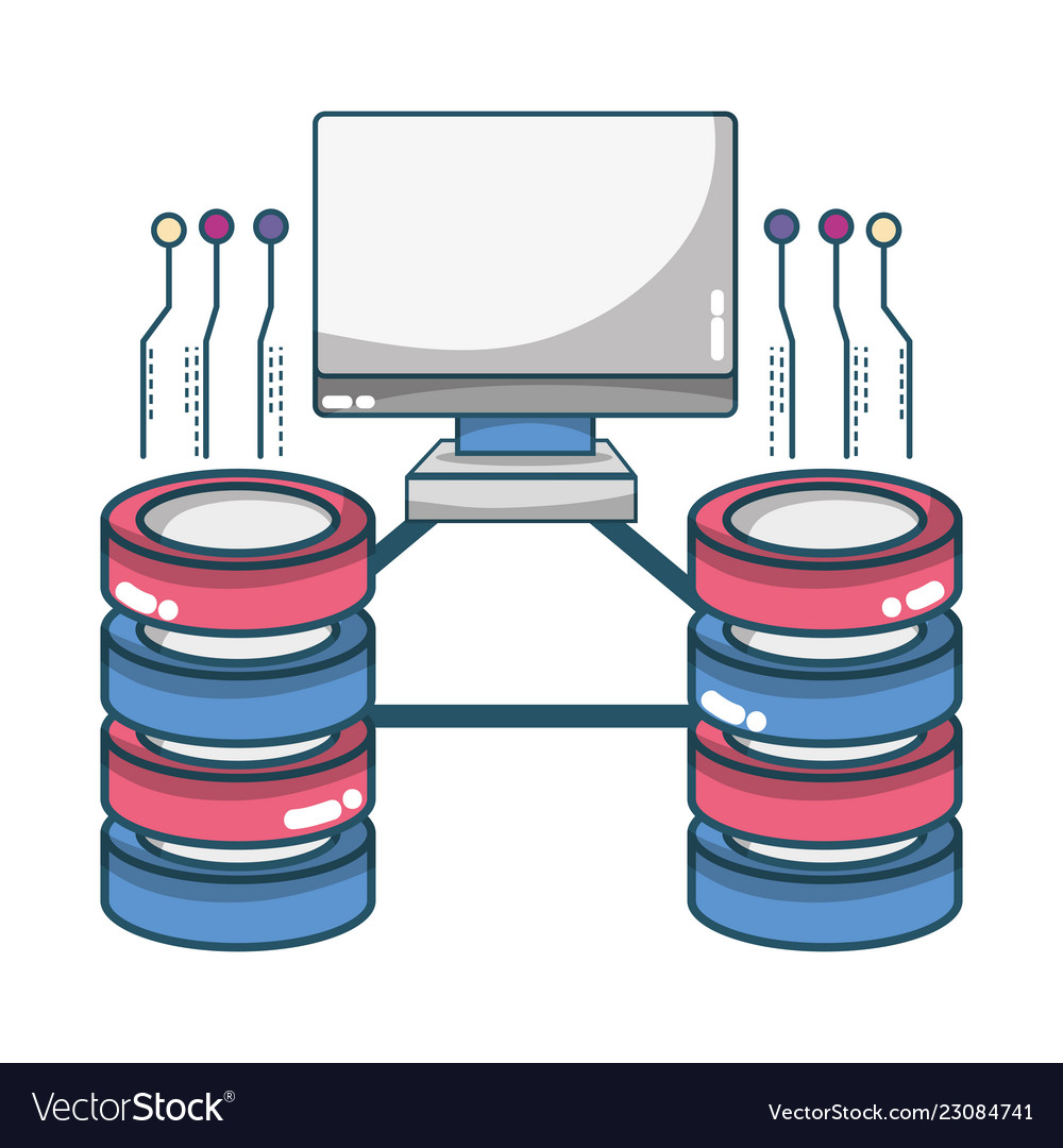 Technology computing cartoon Royalty Free Vector Image