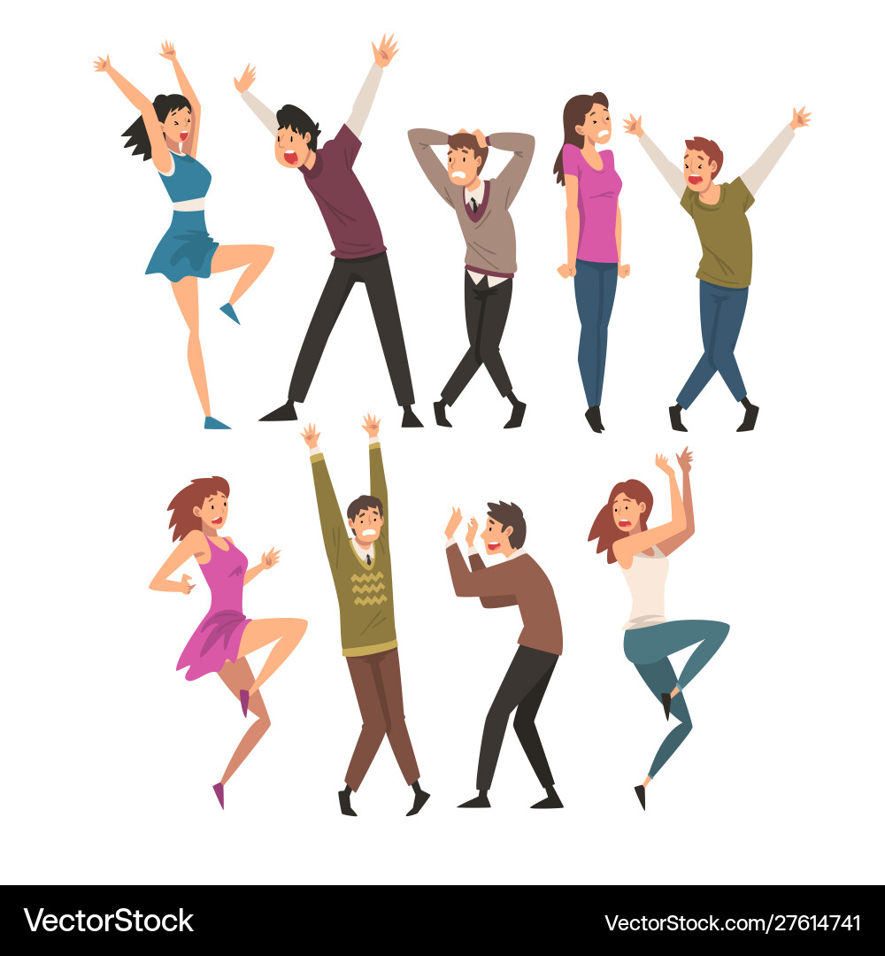 Terrified People - Fear Expressions Royalty Free Vector