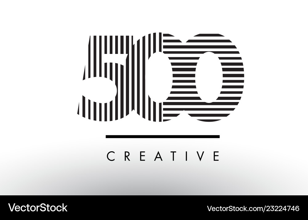 500 black and white lines number logo design Vector Image