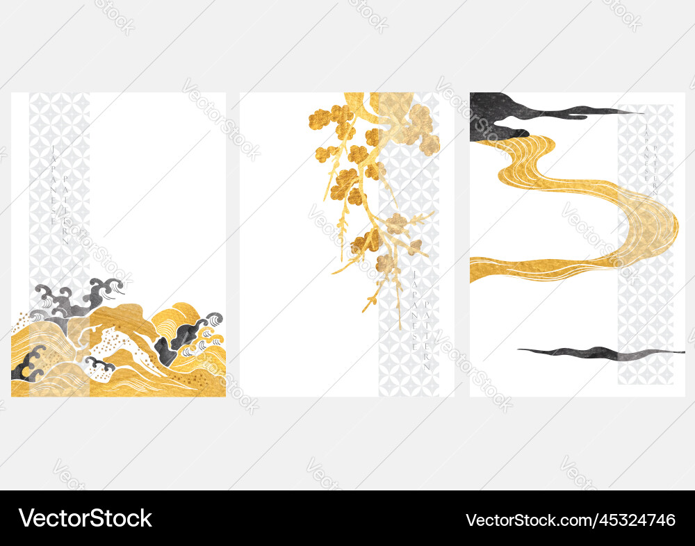 Abstract art landscape background with japanese Vector Image