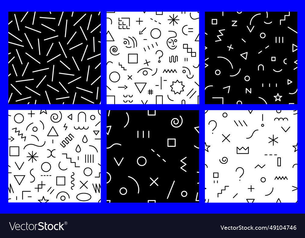 Abstract lines seamless pattern set design Vector Image