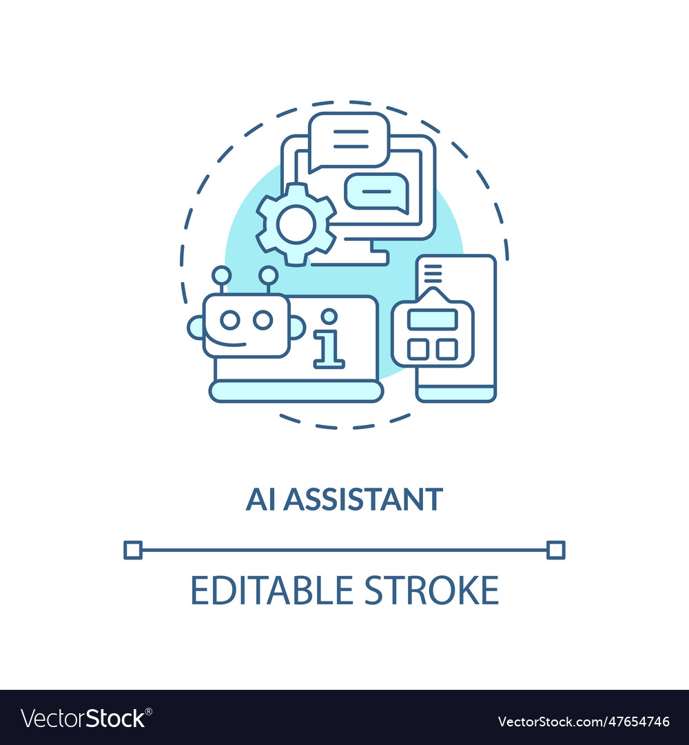 Ai assistant gradient concept editable icon Vector Image
