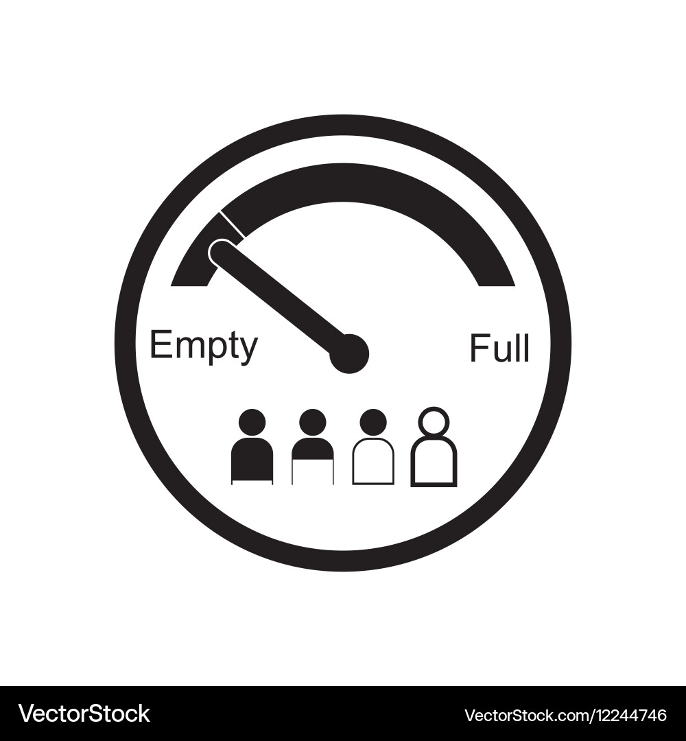 Flat icon in black and white speedometer people Vector Image