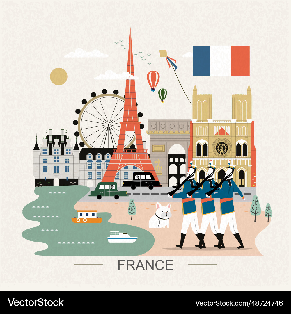 France travel poster Royalty Free Vector Image