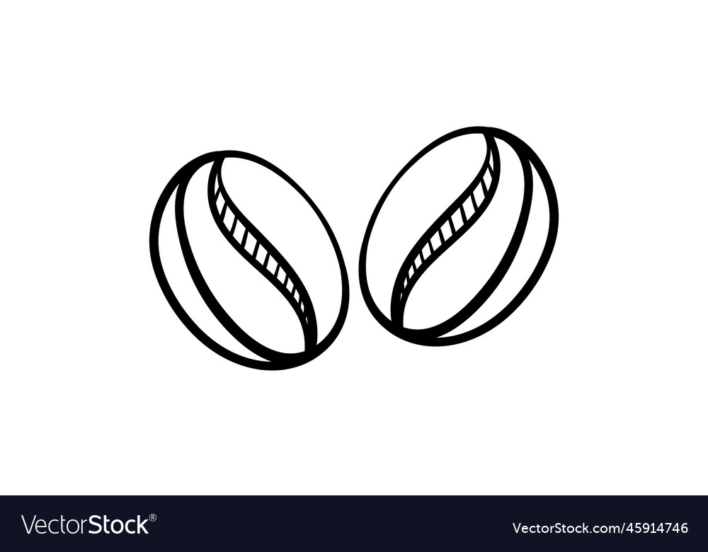 Hand drawn coffee bean Royalty Free Vector Image