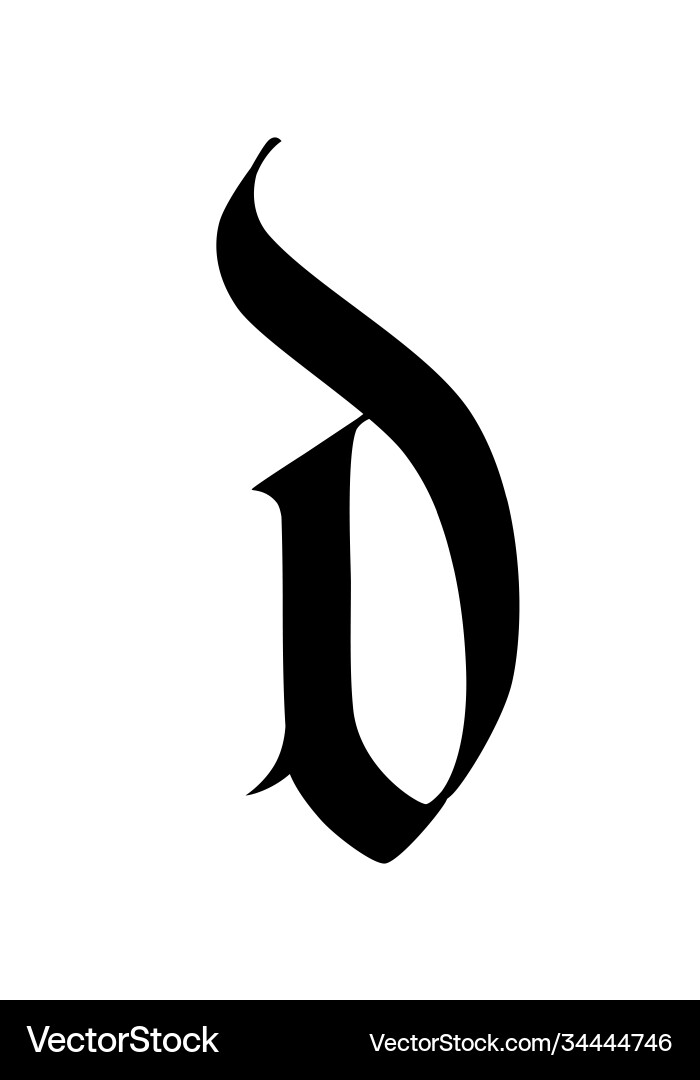 Letter d in gothic style alphabet symbol Vector Image