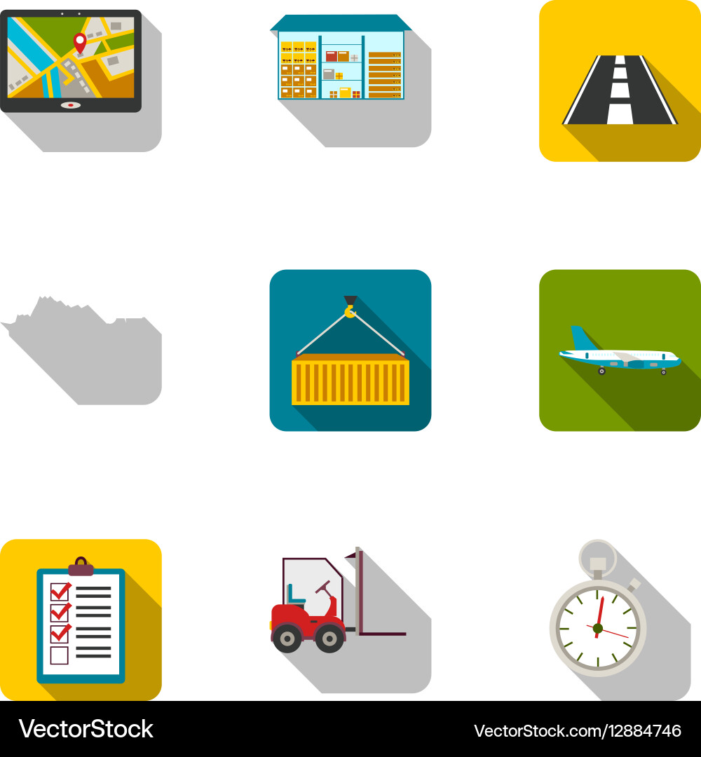 Logistic set icons in flat style big collection Vector Image