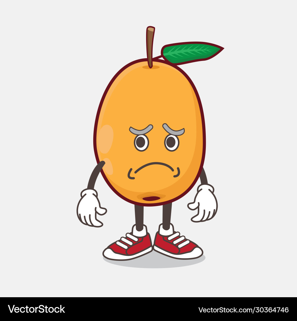 Loquat fruit cartoon mascot character having Vector Image
