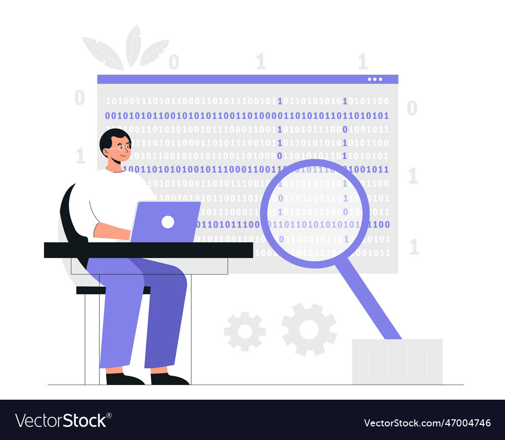 Man write code Royalty Free Vector Image - VectorStock