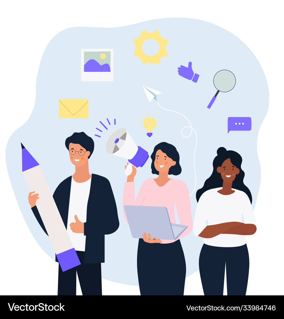 Marketing teamwork with dedicated business team Vector Image