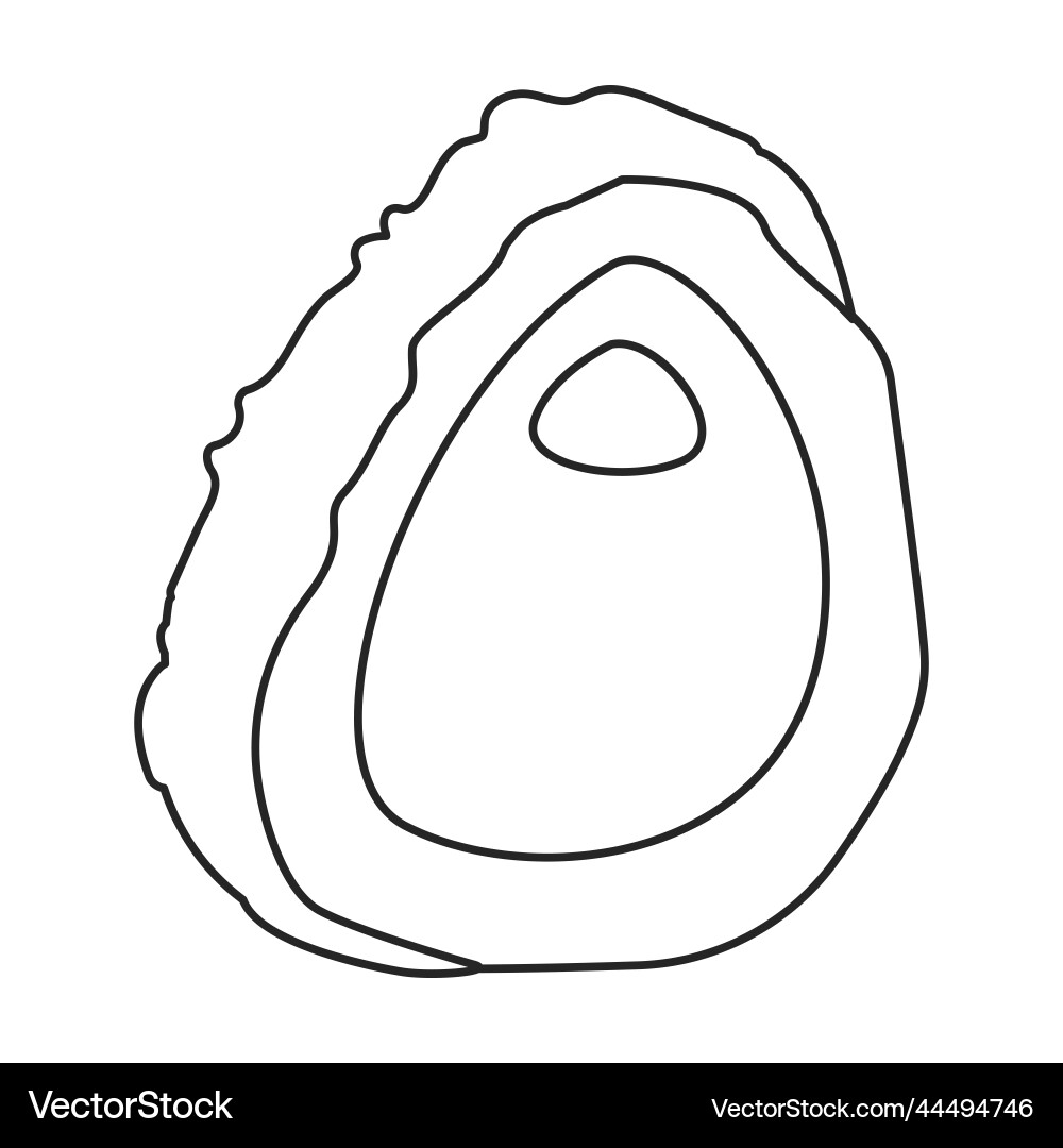 Oyster iconoutline icon isolated on white Vector Image