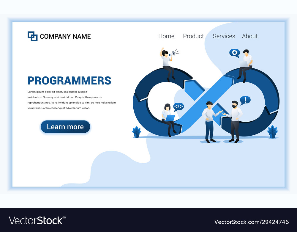 Programmers at work concept software development Vector Image