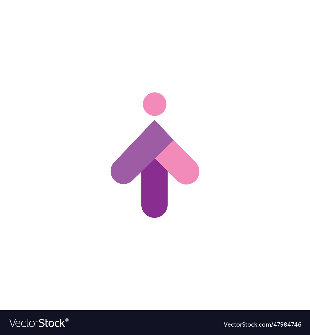 Progress man logo Royalty Free Vector Image - VectorStock