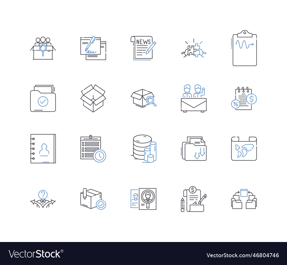 Record retention line icons collection retention Vector Image Record retention line icons collection retention Vector Image