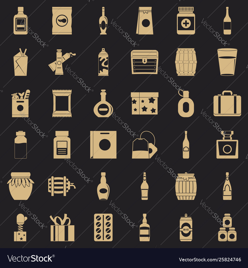 Shell icons set simple style Royalty Free Vector Image