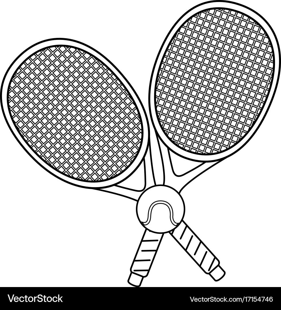 Tennis ball and rackets Royalty Free Vector Image