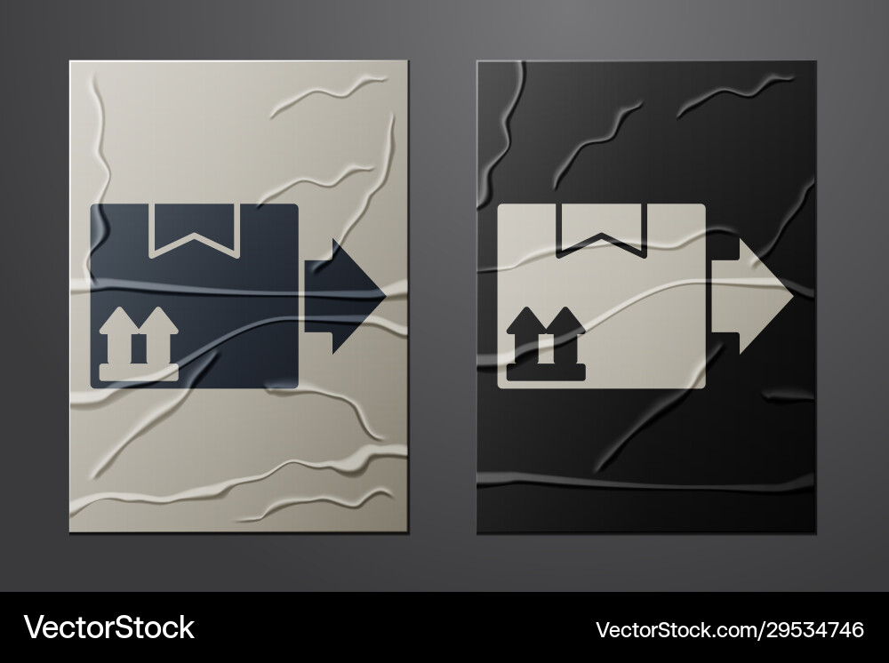 White cardboard box with traffic symbol icon Vector Image