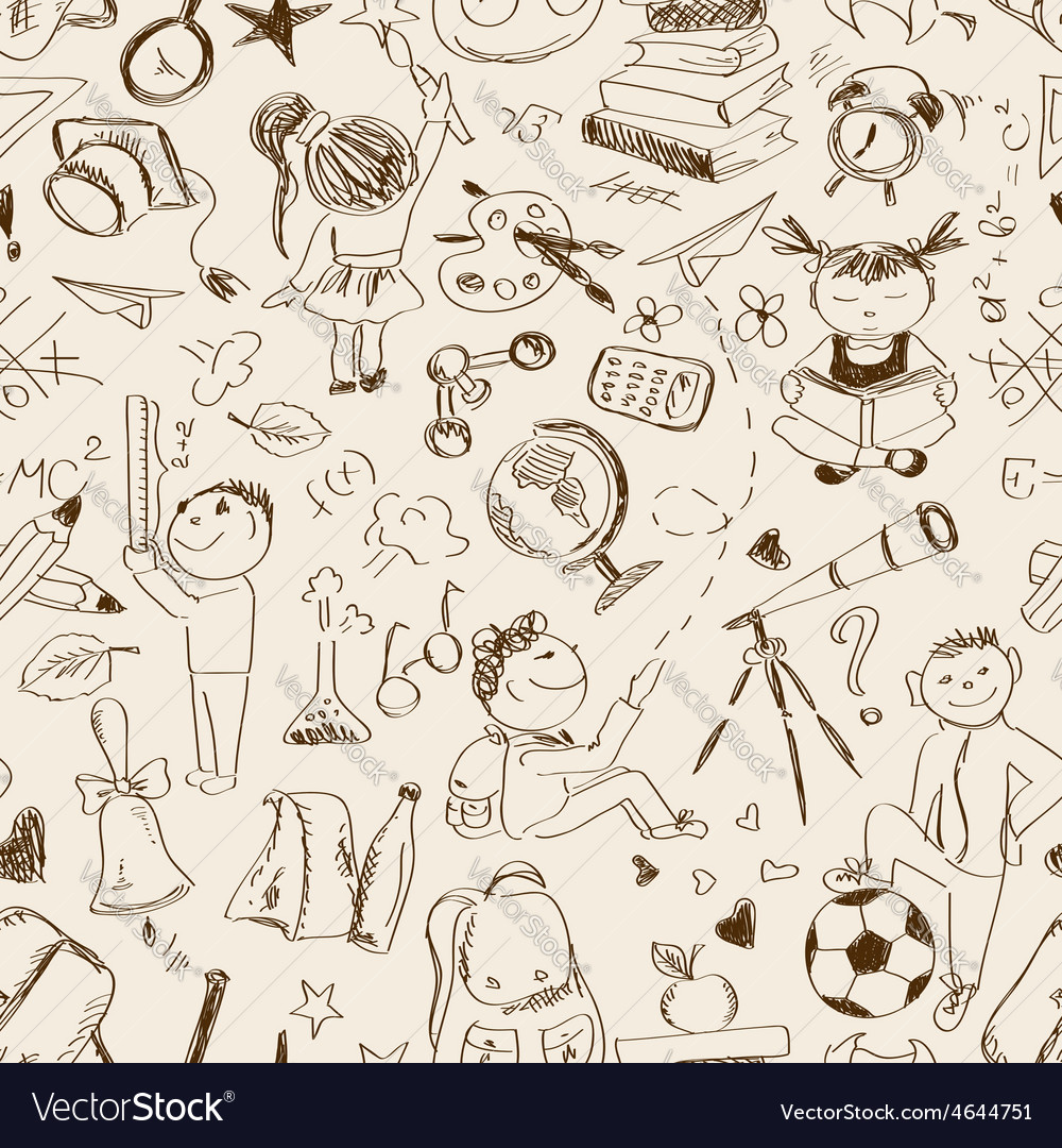 Back to school seamless pattern Royalty Free Vector Image