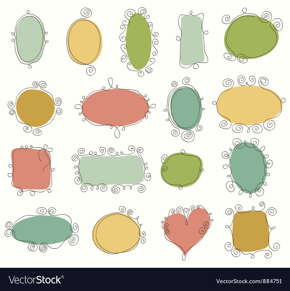 Collection of doodle frames Royalty Free Vector Image