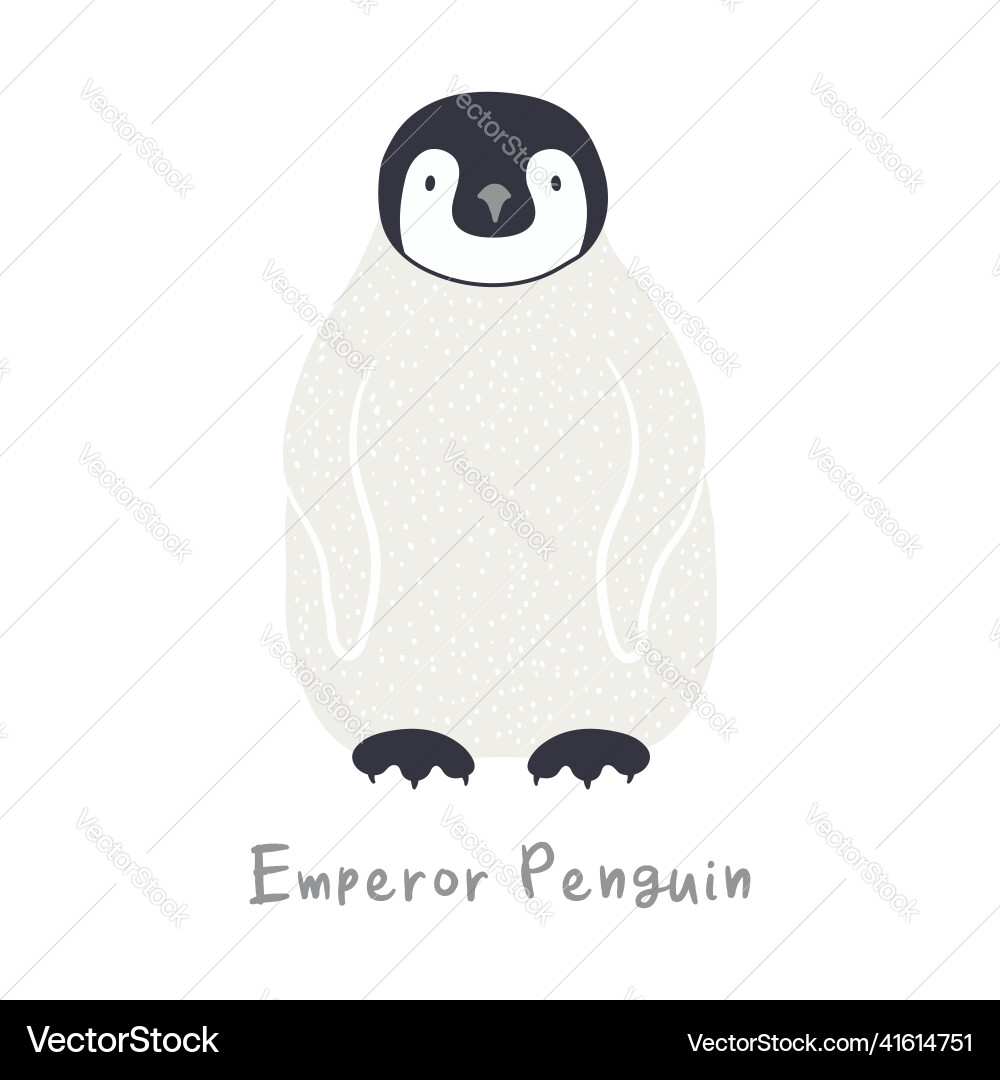 Cute cartoon penguin chick isolated on white Vector Image