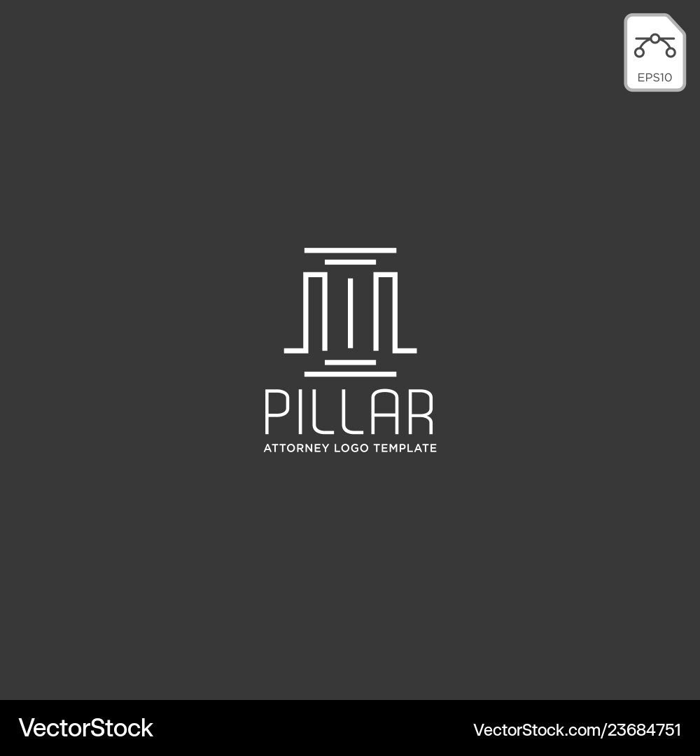 Elegant pillar attorney logo line design template Vector Image