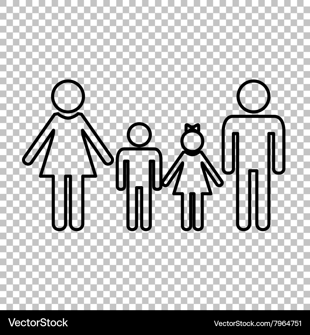 Family sign line icon Royalty Free Vector Image