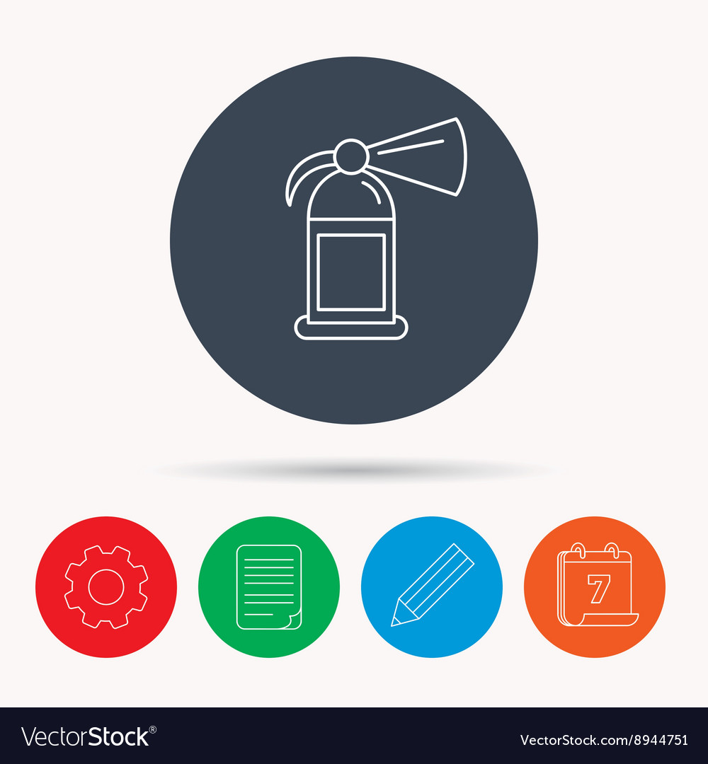 Fire extinguisher icon flame protection sign Vector Image