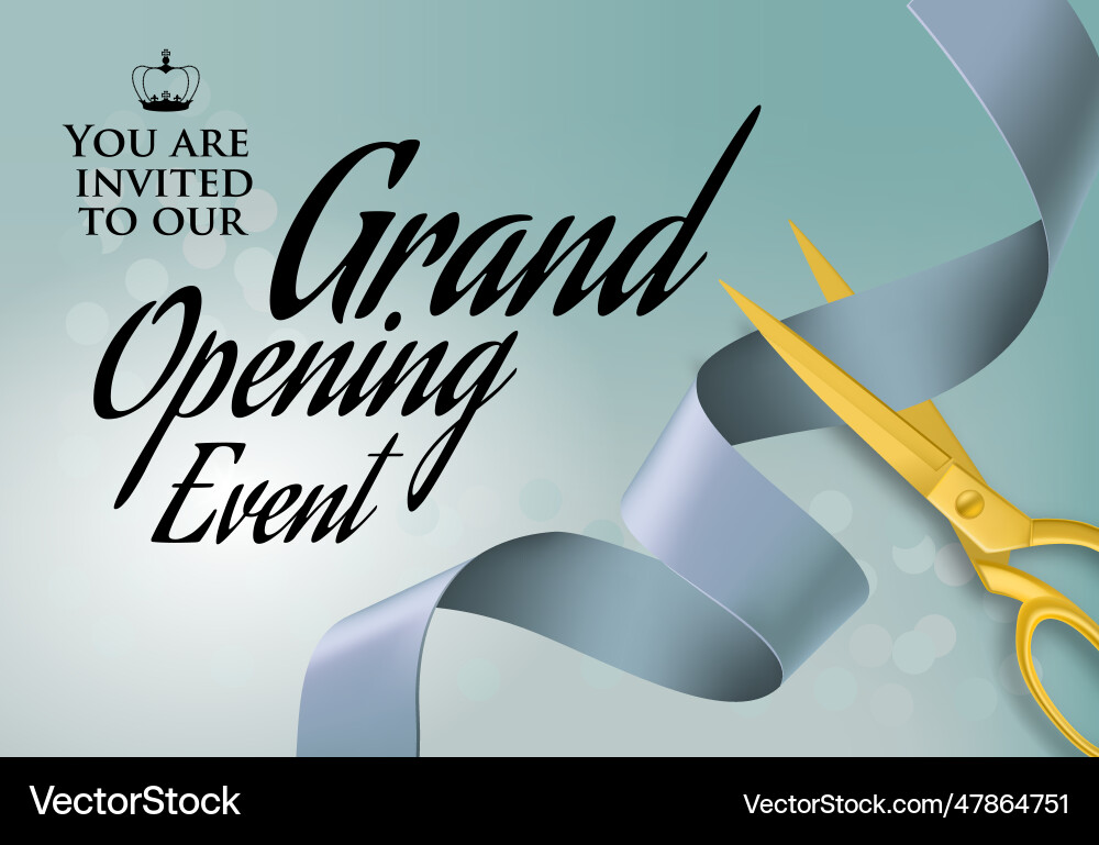 Grand opening event lettering with cutting Vector Image