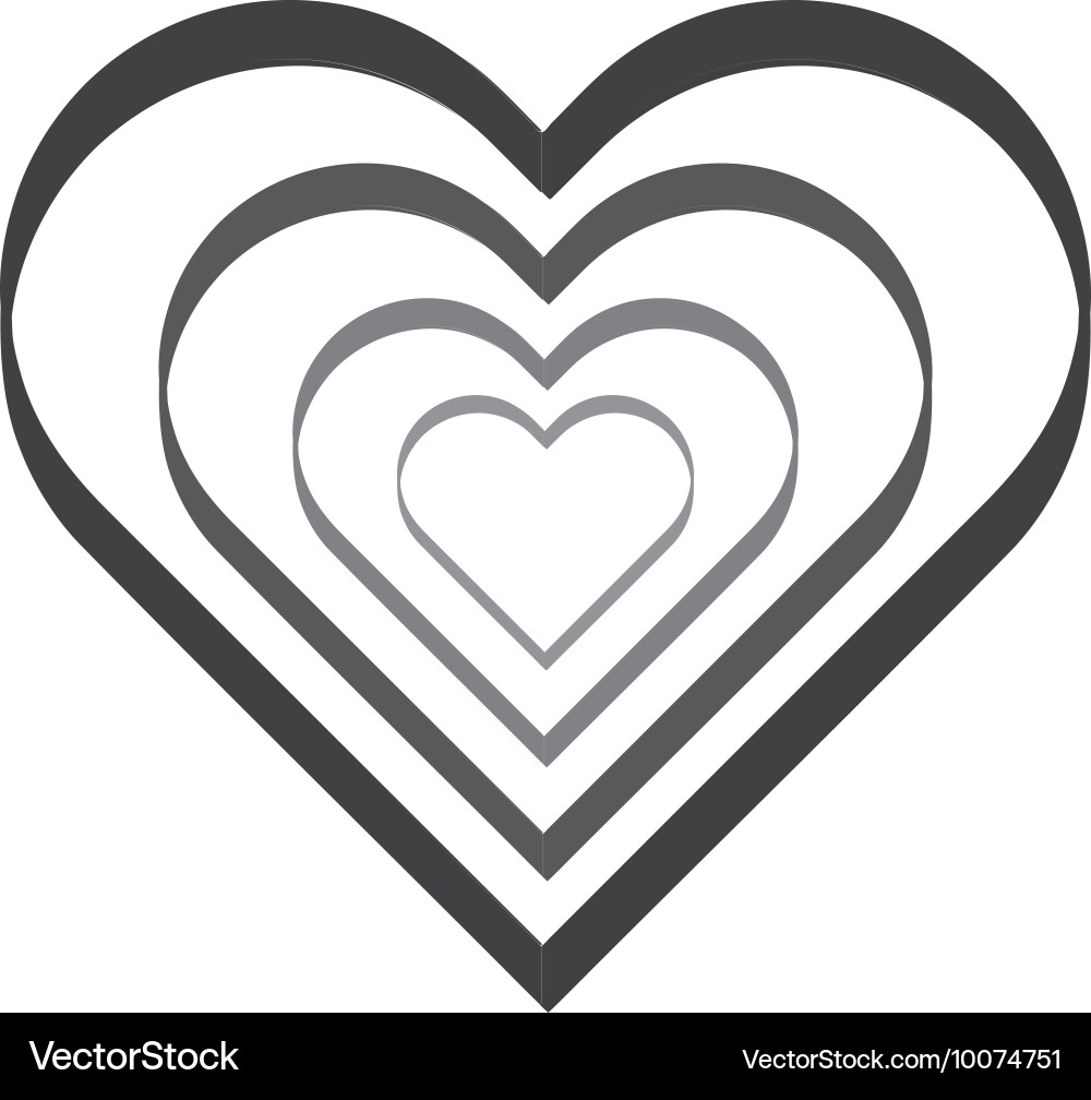 Heart monochrome love icon Royalty Free Vector Image