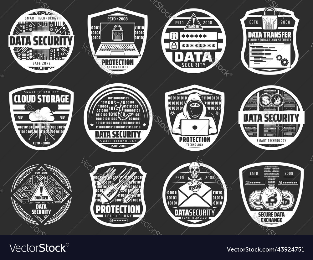 Internet security data storage hacker protection Vector Image