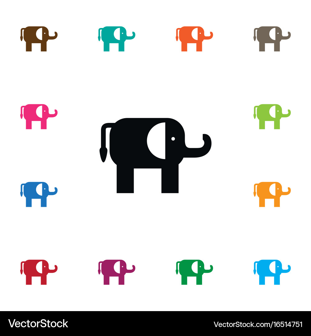 Isolated trunked animal icon indian elephant Vector Image