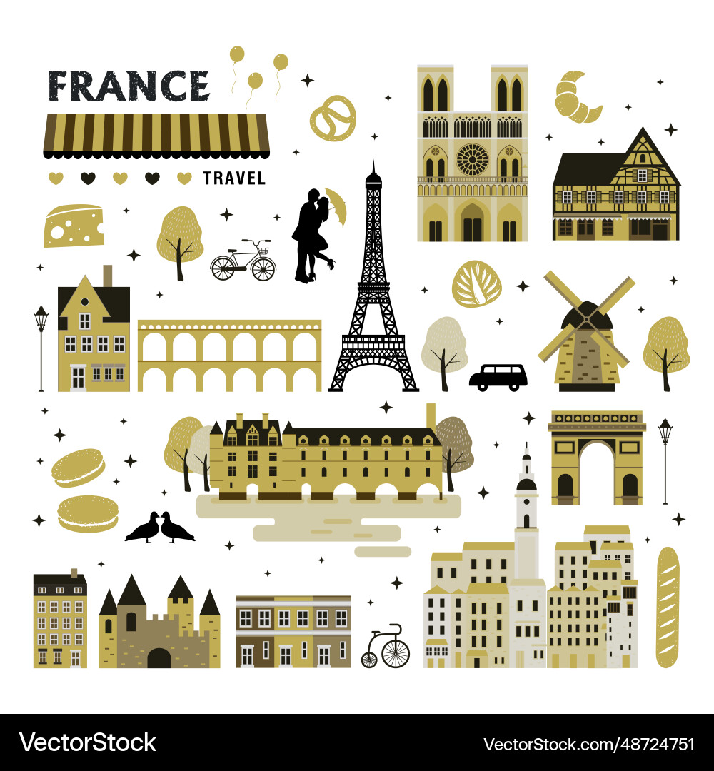 Lovely french attraction Royalty Free Vector Image