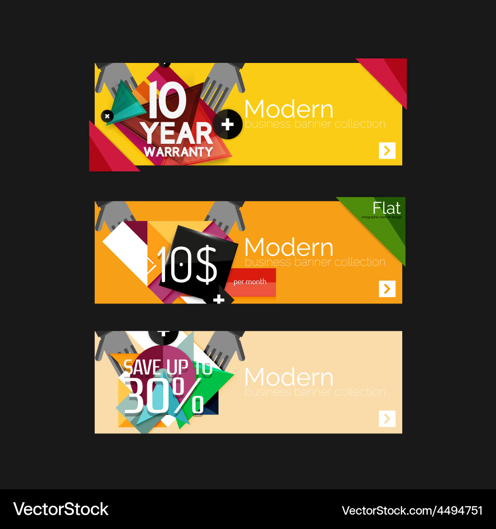 Set of banners with stickers labels and elements Vector Image