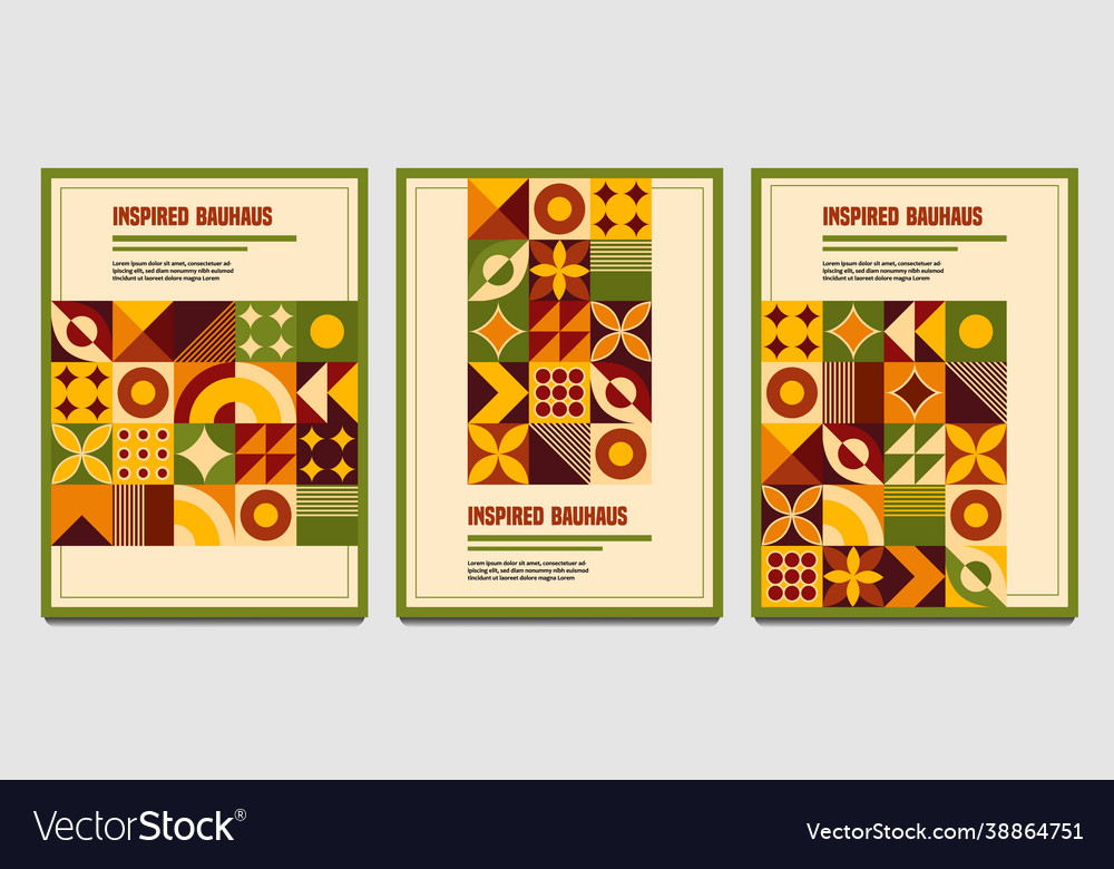 Set templates with abstract geometric shapes Vector Image